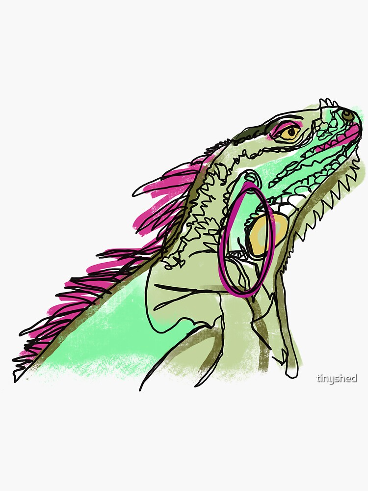 "Lizard Lady" Sticker by tinyshed | Redbubble