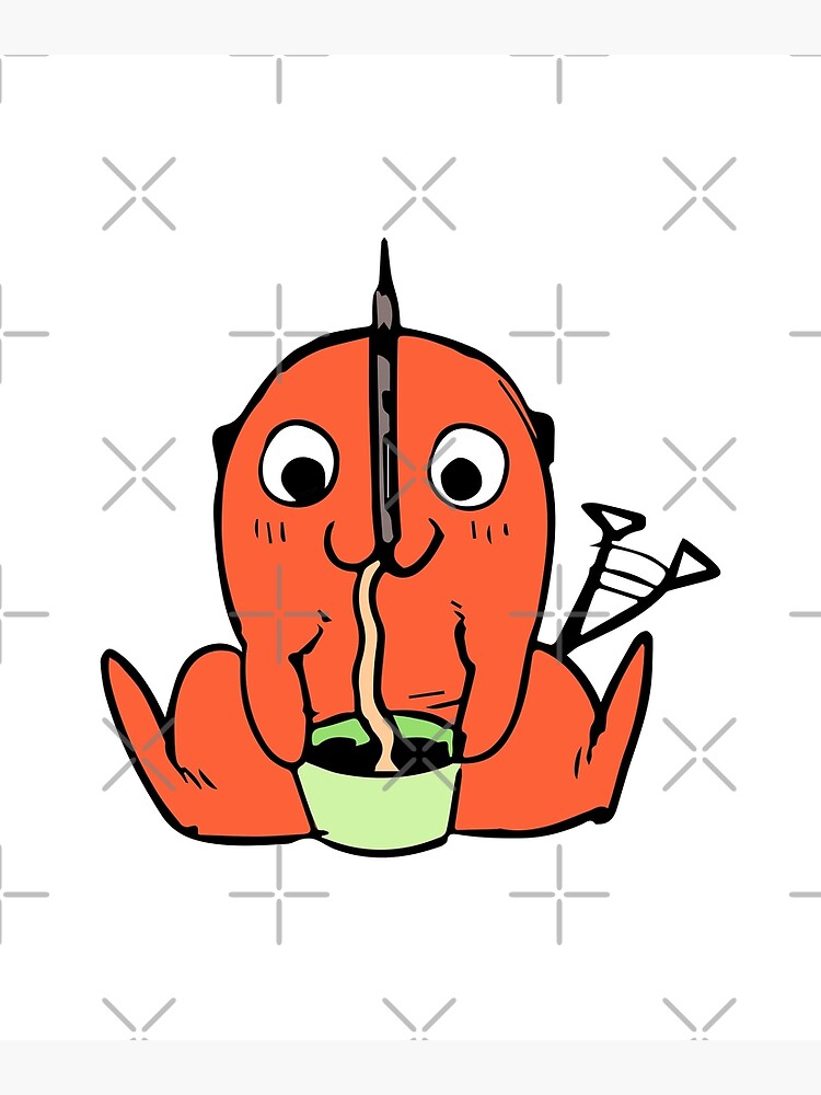 "Pochita Eating Ramen Chainsaw Man" Photographic Print for Sale by ...