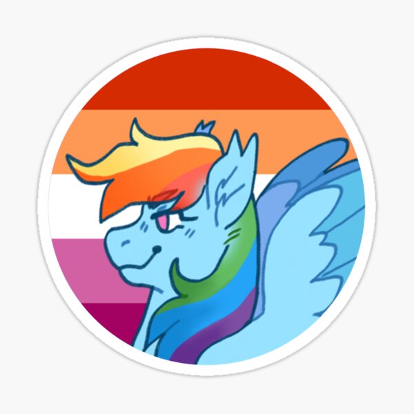"lesbian pride rainbow dash" Sticker for Sale by hazyhund | Redbubble