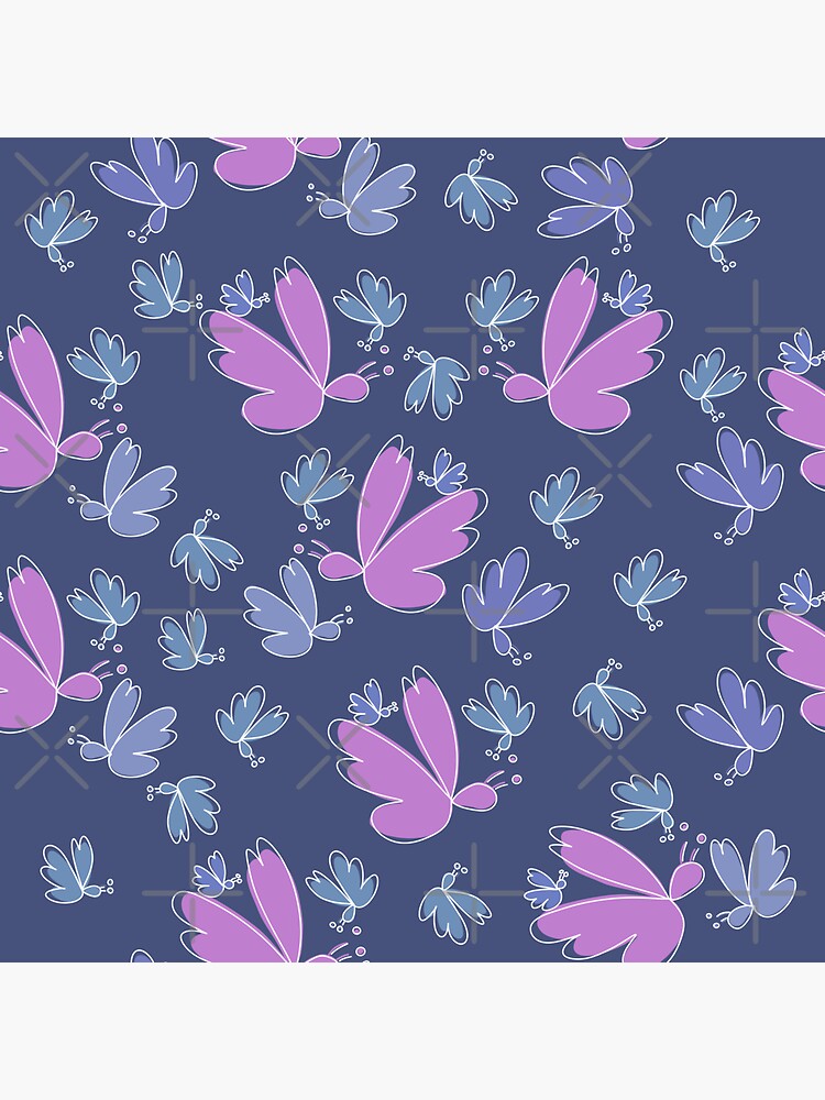 "Flutter Whimsical Butterfly Pattern" Sticker for Sale by Artistestella ...