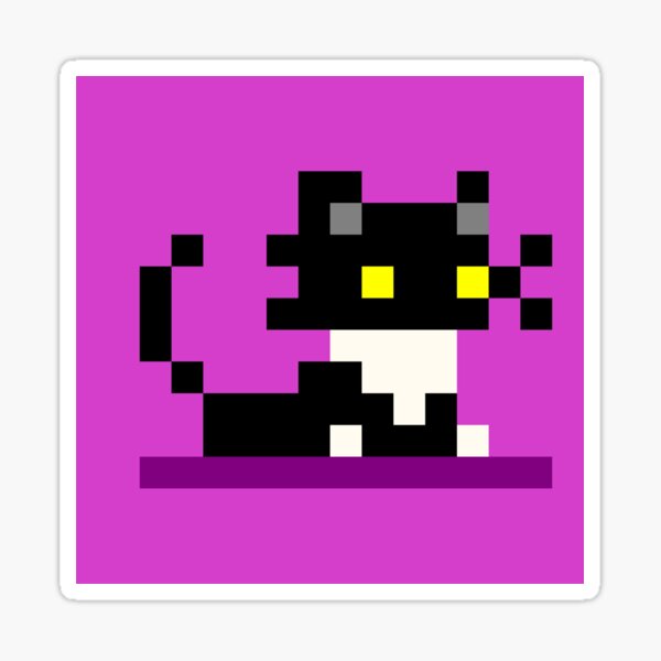 "Pixel Art Cat Purple" Sticker for Sale by uxkate | Redbubble