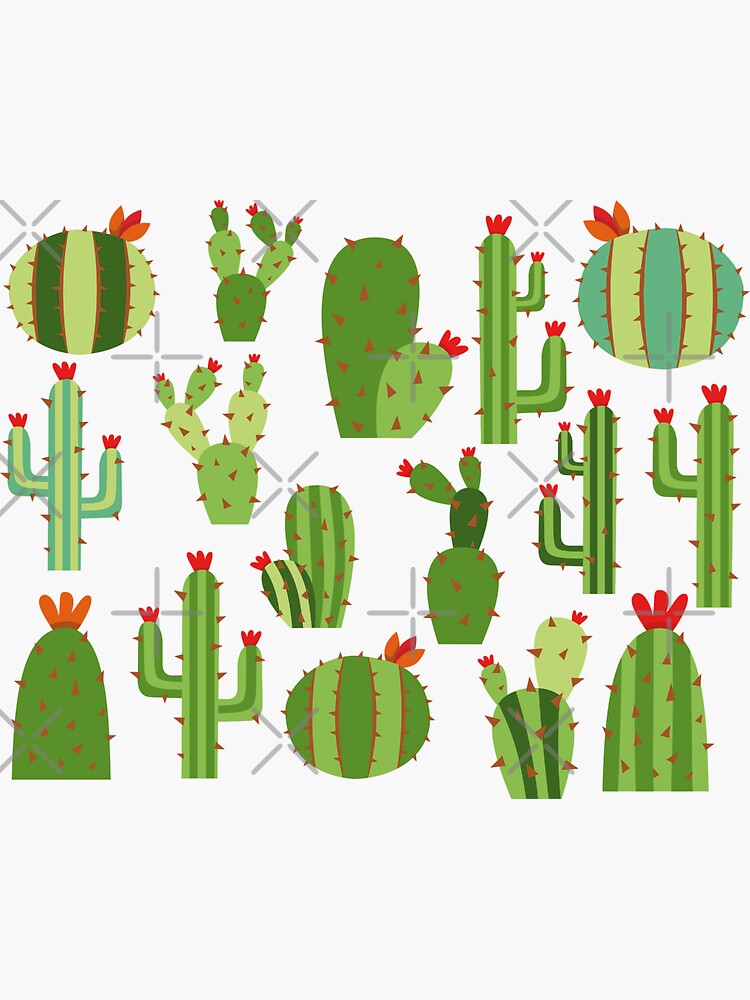 "Aesthetic Cute Cactus Decal Sticker Pack " Sticker by sticker-vault ...