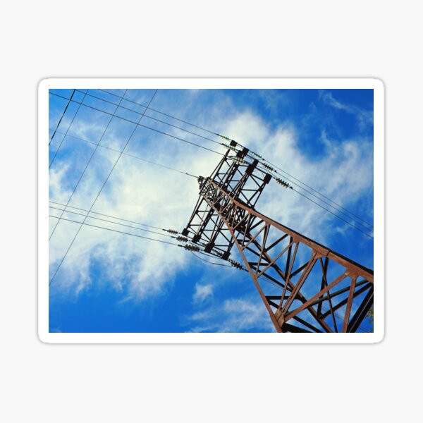 "Upward view on power lines" Sticker for Sale by vladromensky | Redbubble