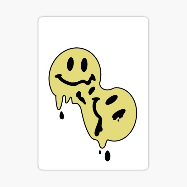 "Dripping Smiley Face" Sticker for Sale by Coco-Bell | Redbubble