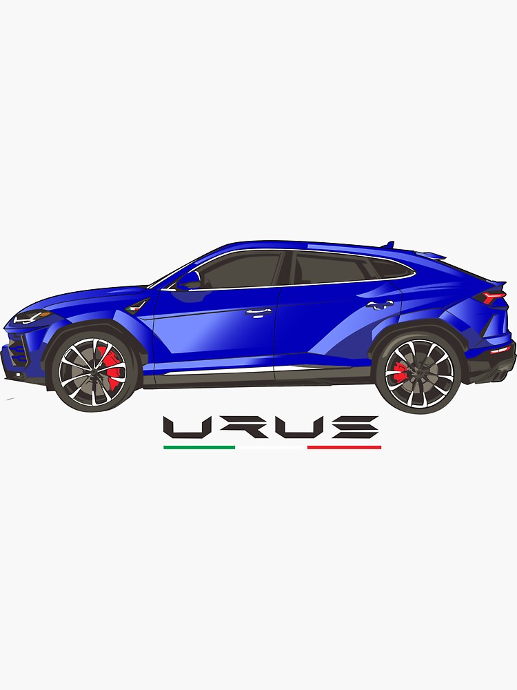 "Lamborghini Urus SuperCar SUV Blue " Sticker for Sale by viralstudio ...