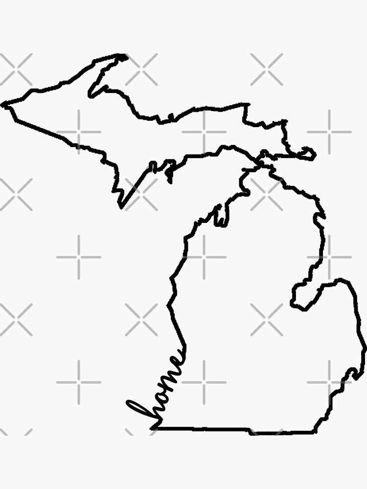 "Michigan Home Outline" Sticker for Sale by ohioinspired | Redbubble