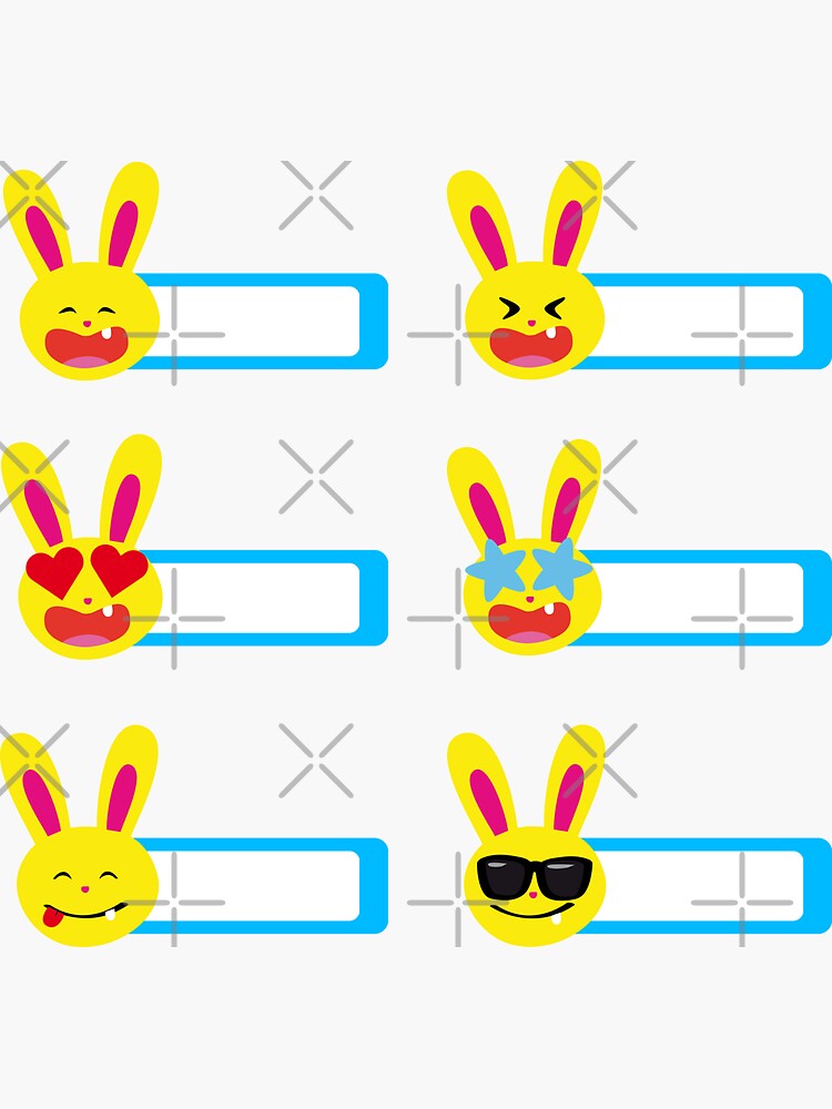 "Team Rabbit Name Tag Collection" Sticker for Sale by onicon | Redbubble