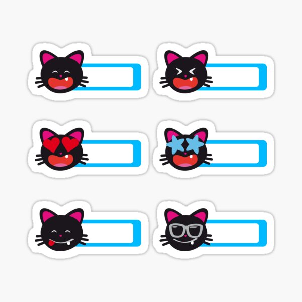 Team Black Cat Name Tag Collection Sticker By Onicon 