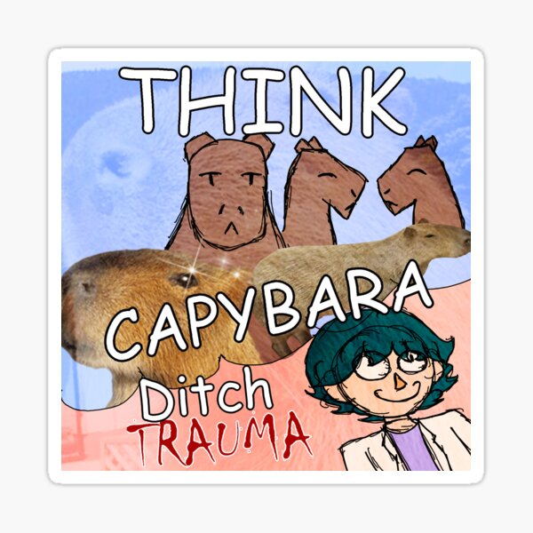 "CAPYBARA BRAINROT" Sticker by ivligoro | Redbubble