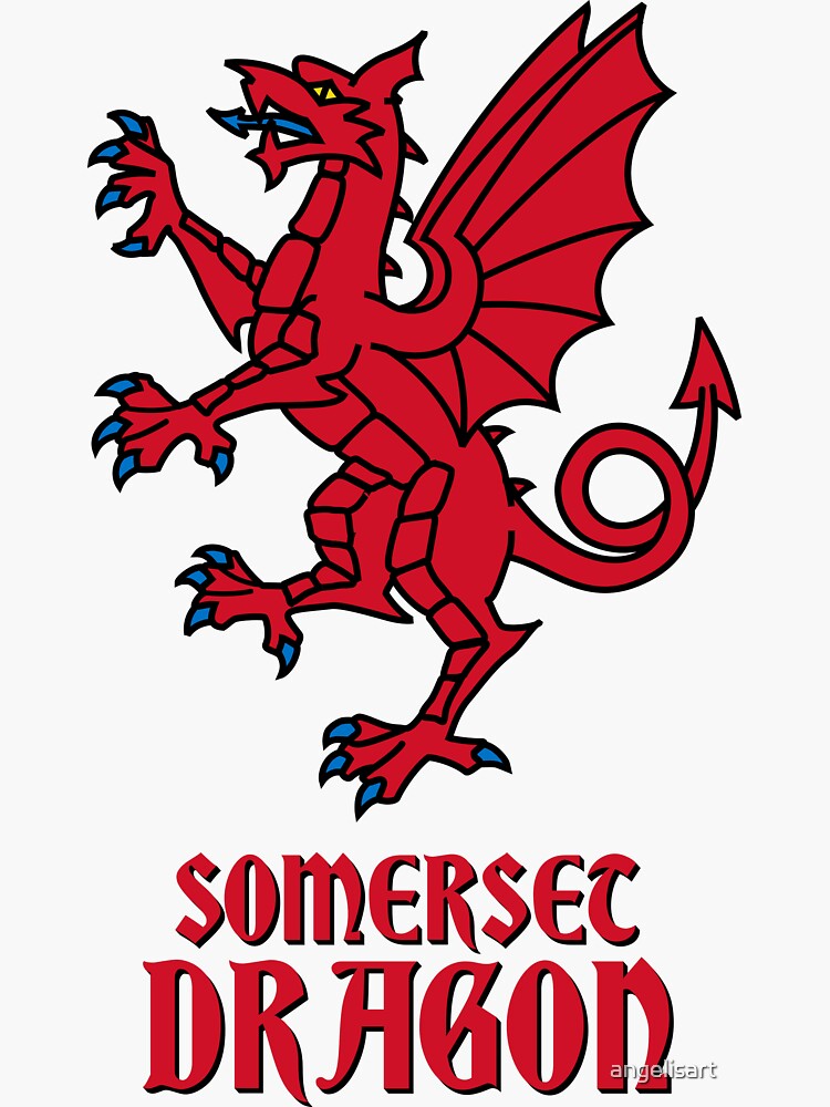 "Flag of Somerset Dragon" Sticker for Sale by angelisart | Redbubble