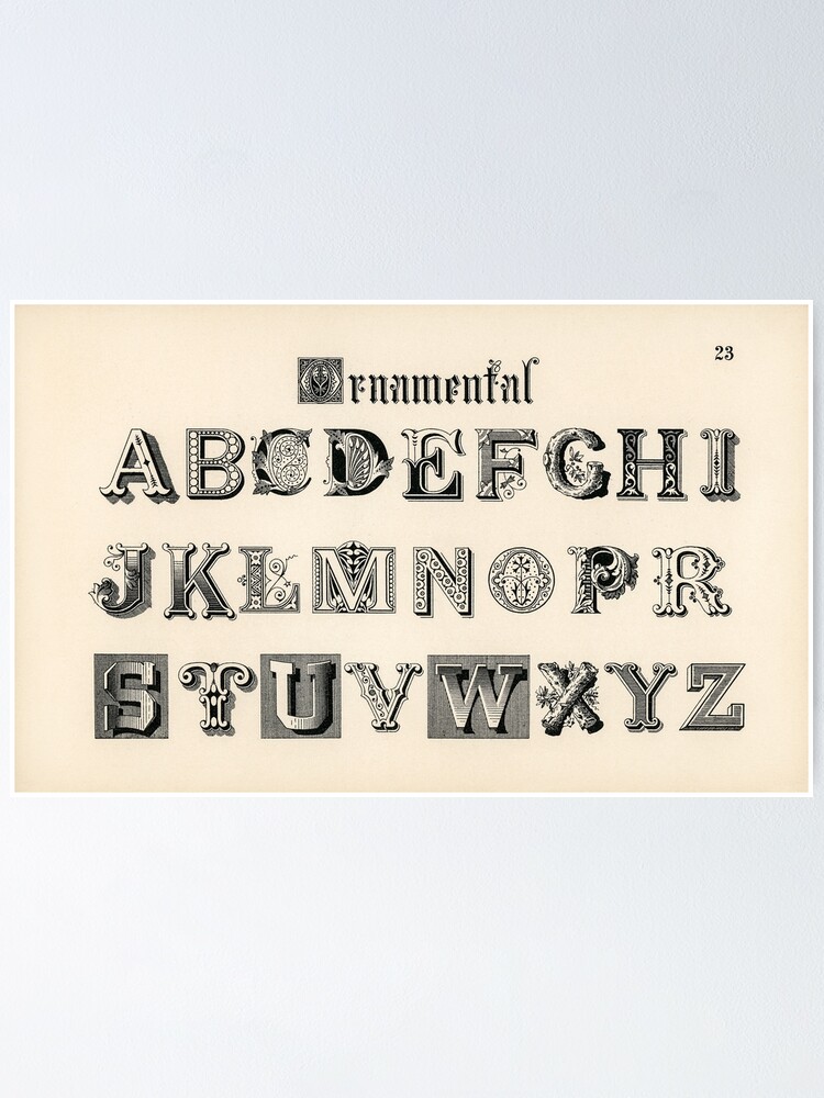 "Vintage Alphabet" Poster for Sale by katrinaissilly | Redbubble