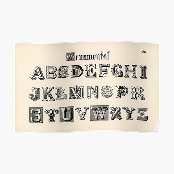 "Vintage Alphabet" Poster for Sale by katrinaissilly | Redbubble