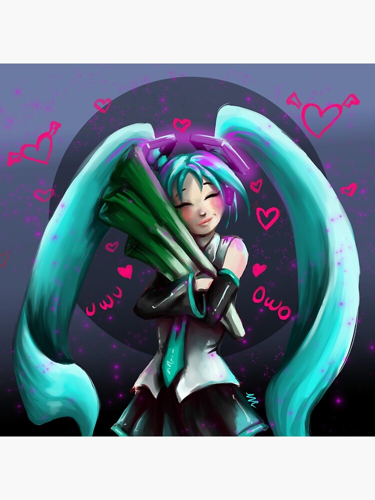 "Hatsune Miku with leek" Poster by VortexArtist | Redbubble