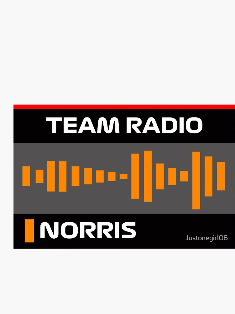 "Lando Norris - F1 Team Radio" Sticker by Justonegirl06 | Redbubble