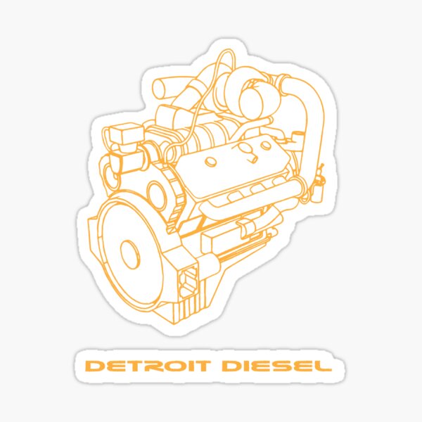 "Detroit Diesel Engine Block Sketch" Sticker for Sale by mrinkpen ...