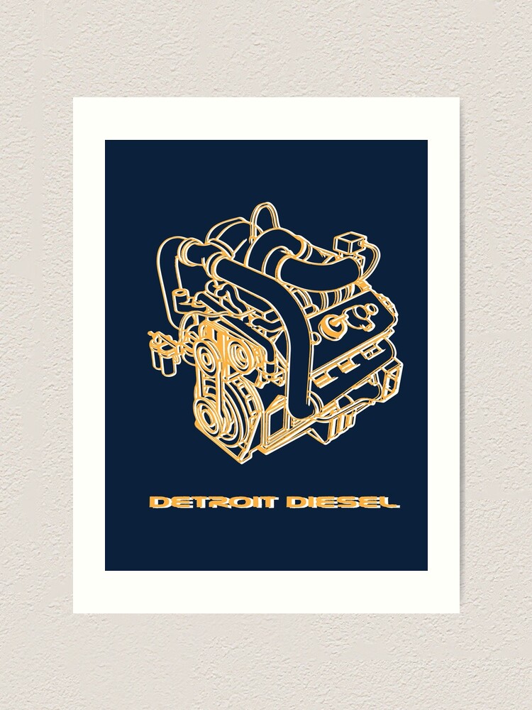 "Detroit Diesel Engine Block Sketch" Art Print by mrinkpen | Redbubble