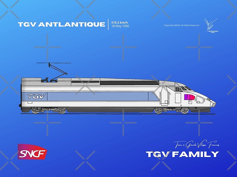 "TGV Antlantique Bullet Train Digital Drawing" by Artistic ...