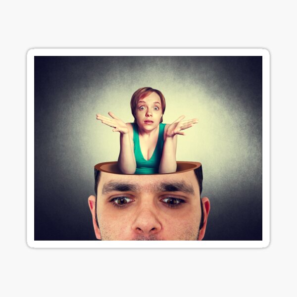 "Man with open head" Sticker for Sale by gmstockstudio | Redbubble