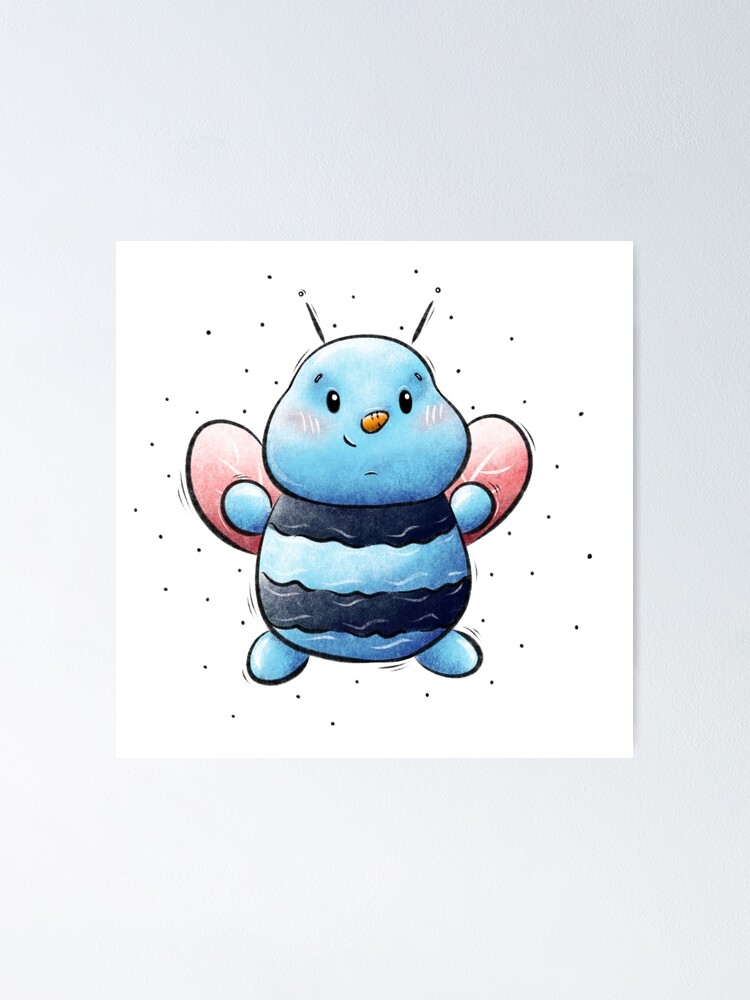 "Snowman is a blue bee with pink wings" Poster for Sale by Lu-bee-art ...