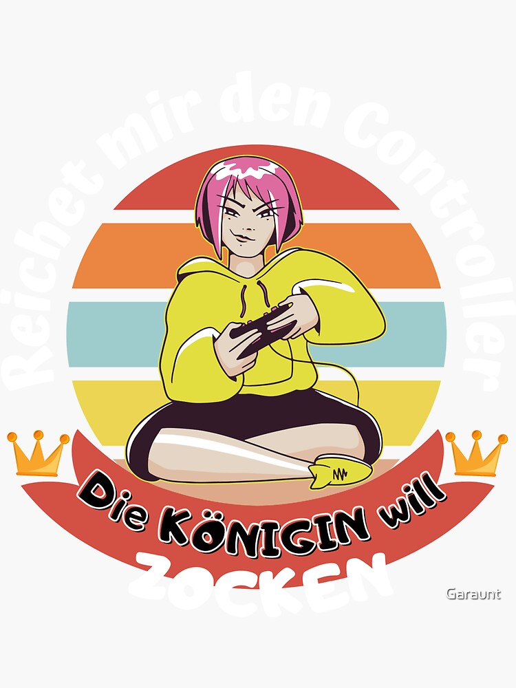 "Funny gamer gamer girl nerd motif" Sticker by Garaunt | Redbubble