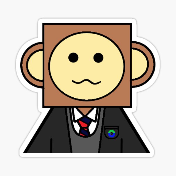 "School uniform Square Monkey" Sticker for Sale by SaintAhn | Redbubble