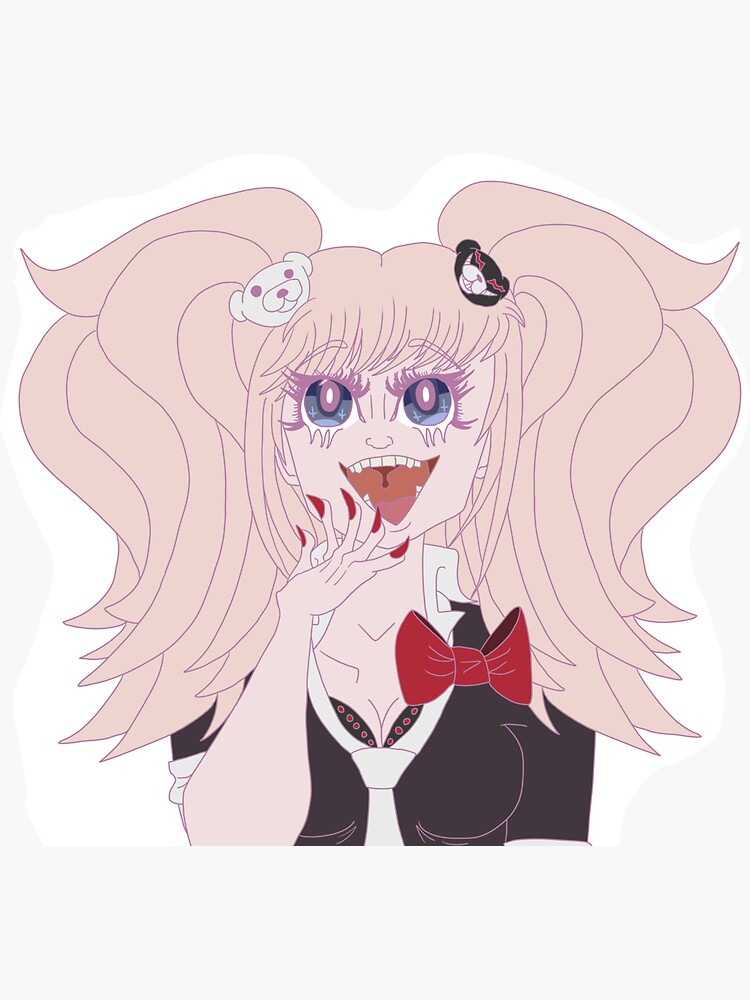 "Junko Enoshima Pin/Sticker" Sticker for Sale by SprucieWyvern | Redbubble