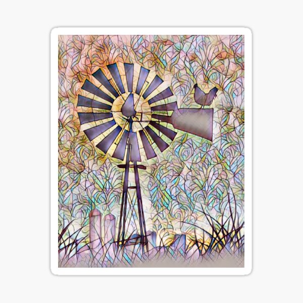 "Art Nouveau style Farm Windmill " Sticker for Sale by CattlettArt ...