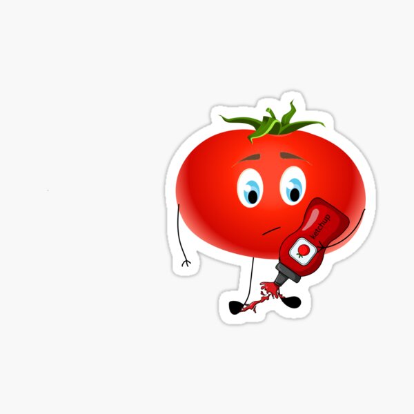 "sad tomato" Sticker for Sale by Beautiqueart | Redbubble