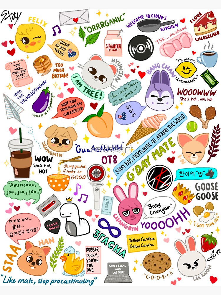 "Updated skz doodle " Sticker for Sale by rekasart | Redbubble