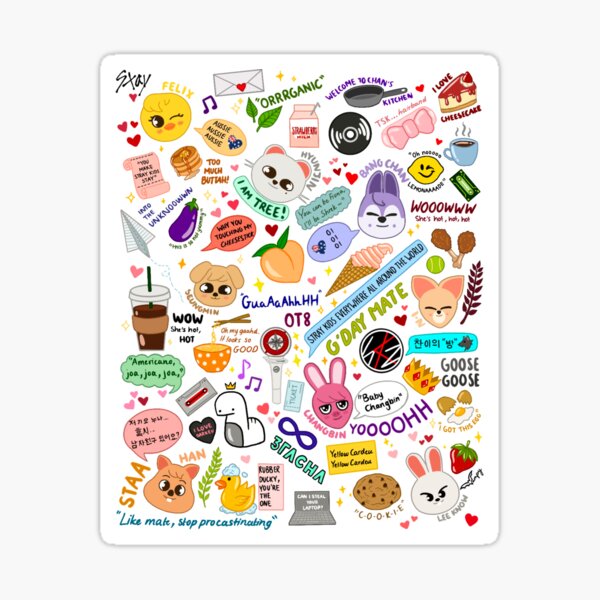 "Updated skz doodle " Sticker for Sale by rekasart | Redbubble
