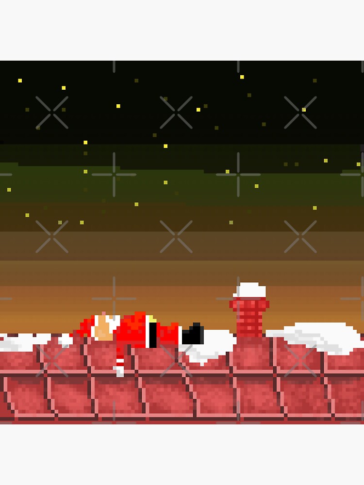 "Tired Santa" Sticker by Pixelofpaper | Redbubble