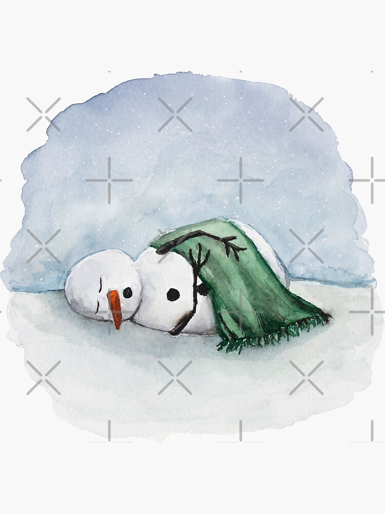 "Sleeping Snowman" Sticker for Sale by greengatephoto | Redbubble