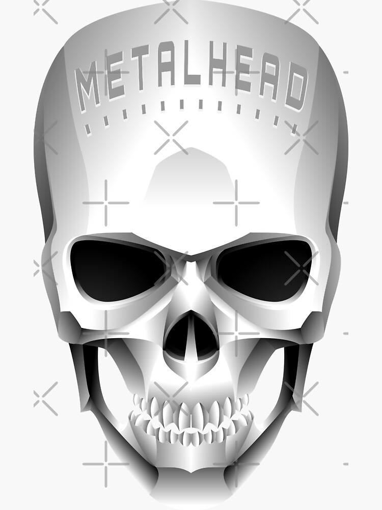 "Metalhead Skull" Sticker for Sale by MihaelV | Redbubble