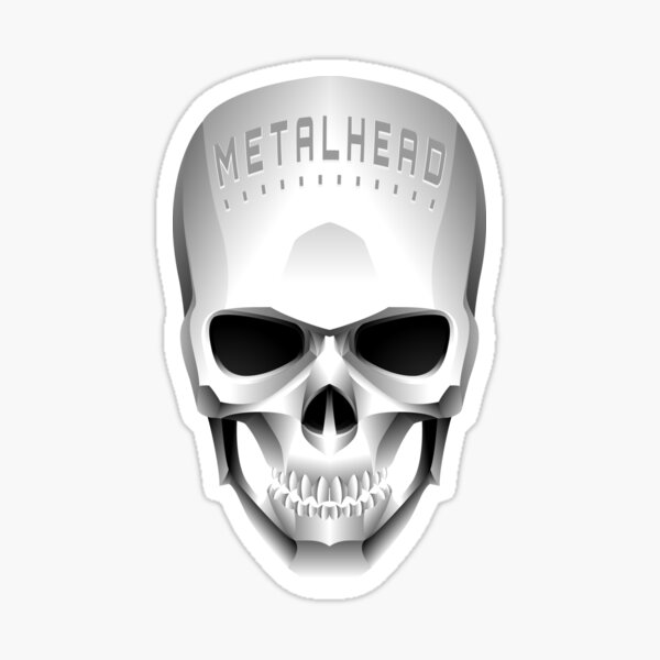 "Metalhead Skull" Sticker for Sale by MihaelV | Redbubble