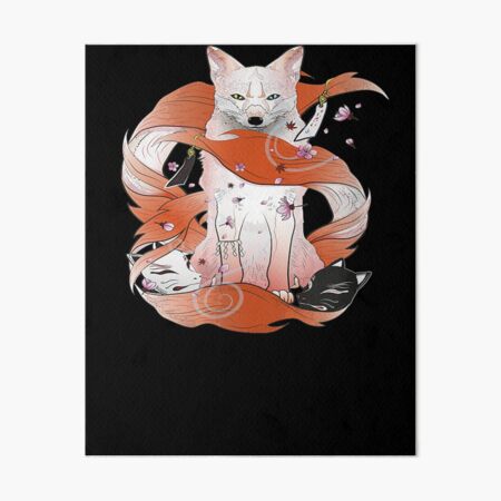 "Kitsune Japanese Kami Inari Nine-Tailed Fox Fox Spirit Yokai" Art ...