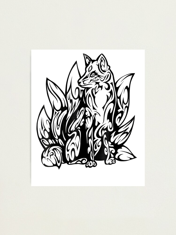 "Kitsune the Japanese Nine Tailed Fox Mask Traditional " Photographic ...