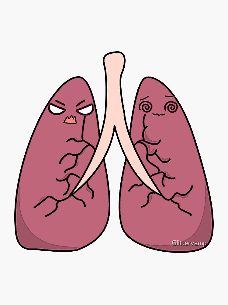 "Anatomical Angry and Confused Lungs Cartoon" Sticker for Sale by ...