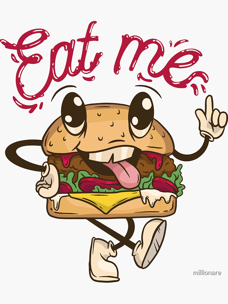 "Funny Eat Me Cheeseburger" Sticker by millionare | Redbubble