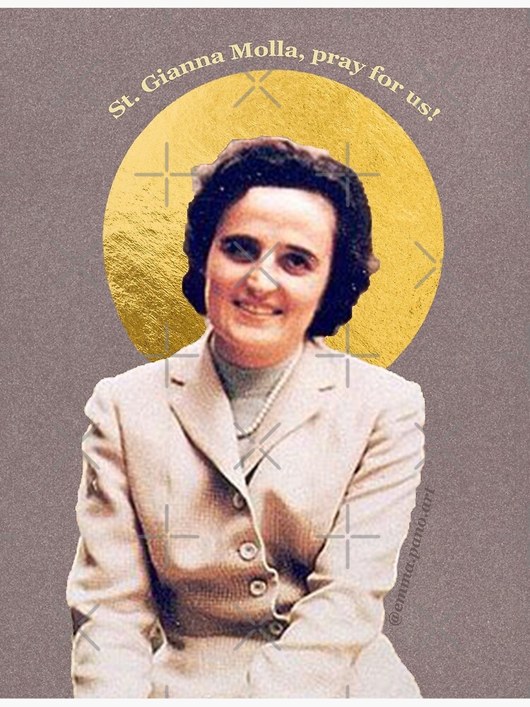 "Saint Gianna Beretta Molla Holy Card Design" Poster for Sale by emma ...
