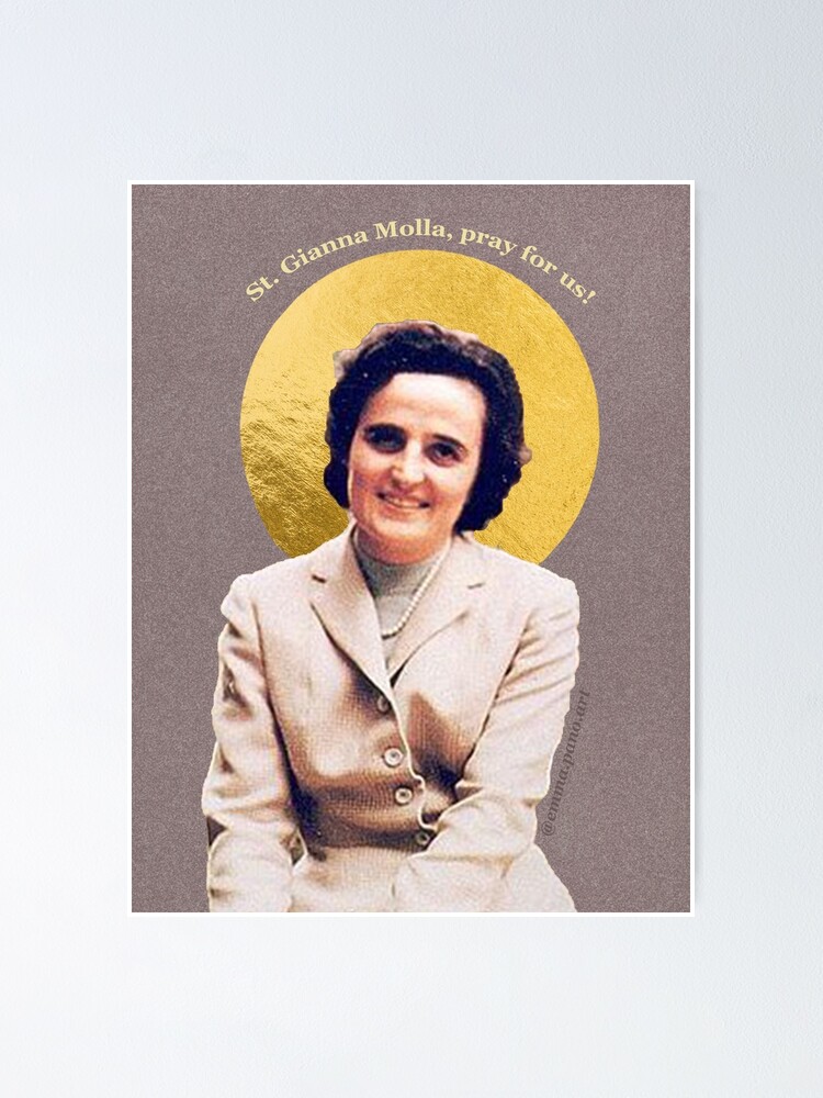 "Saint Gianna Beretta Molla Holy Card Design" Poster for Sale by emma ...