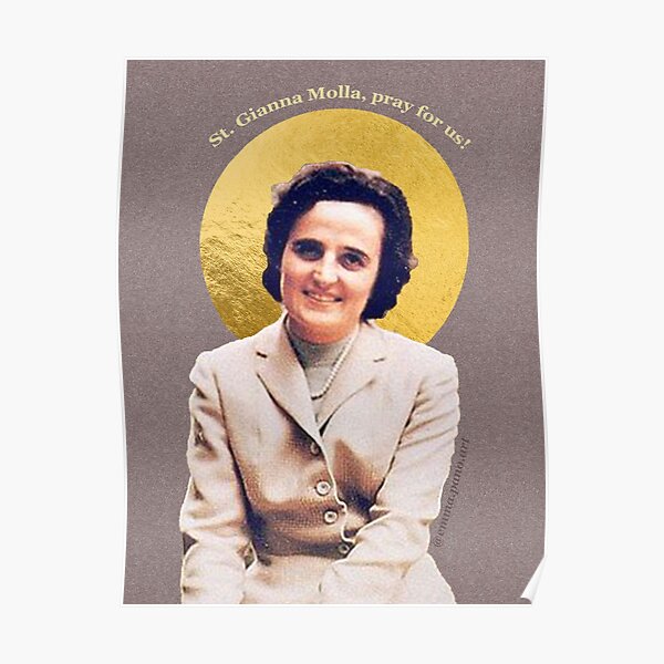 "Saint Gianna Beretta Molla Holy Card Design" Poster for Sale by emma ...