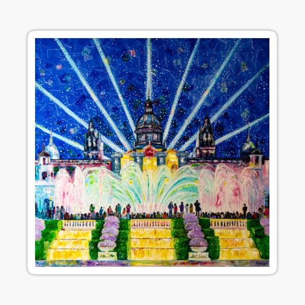 "Barcelona. Magic Fountain" Sticker for Sale by NataliaShchip | Redbubble