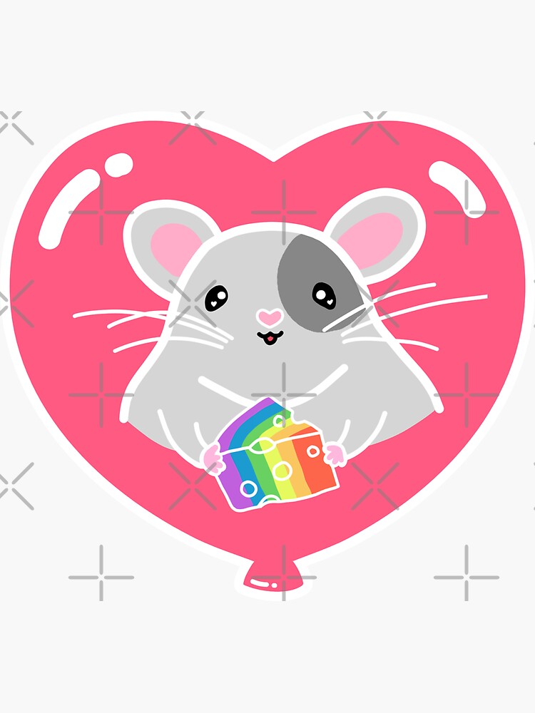 "Cute Mouse Rat Rainbow Cheese Sticker" Sticker by LuckyLucyCA | Redbubble