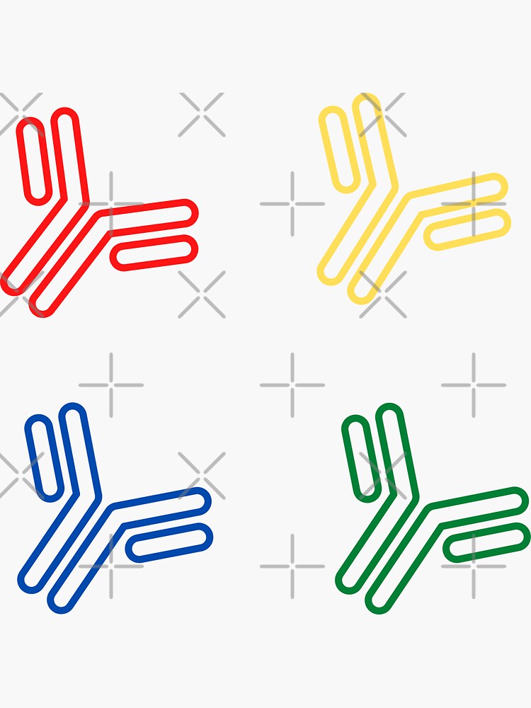 "science gift florescent antibodies " Sticker for Sale by miriamyk ...