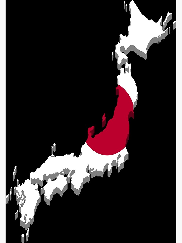"Japan Flag Map design " Poster for Sale by AEGMEDIA | Redbubble