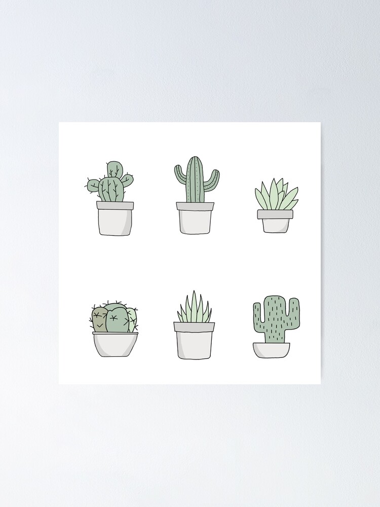 "cacti sticker pack" Poster for Sale by maggieshahine | Redbubble