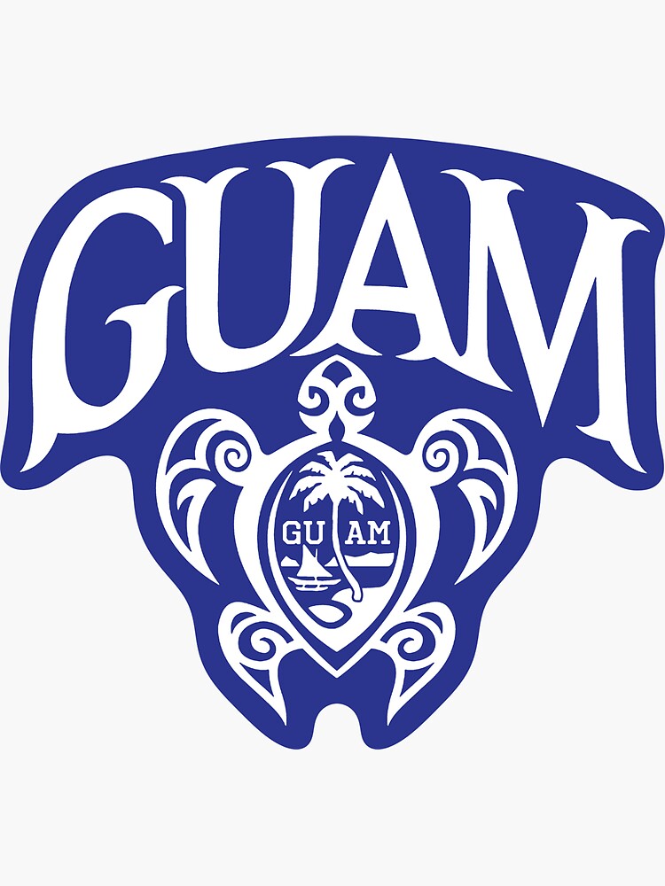 "GUAM Island Turtle Blue Sticker" Sticker for Sale by TheLocalFabric ...