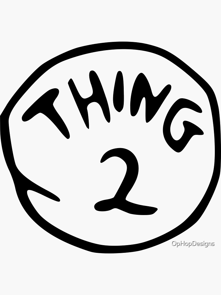 "Thing 2" Sticker for Sale by OpHopDesigns | Redbubble