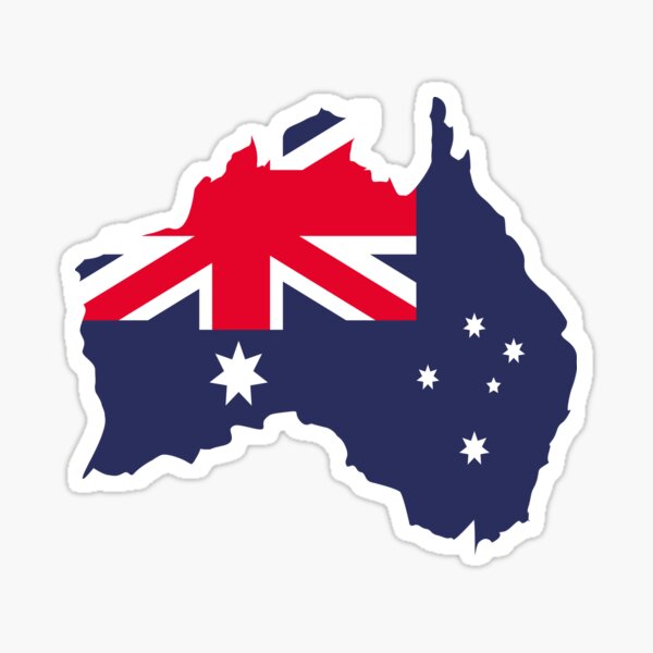 "Australia Flag Map design " Sticker by AEGMEDIA | Redbubble