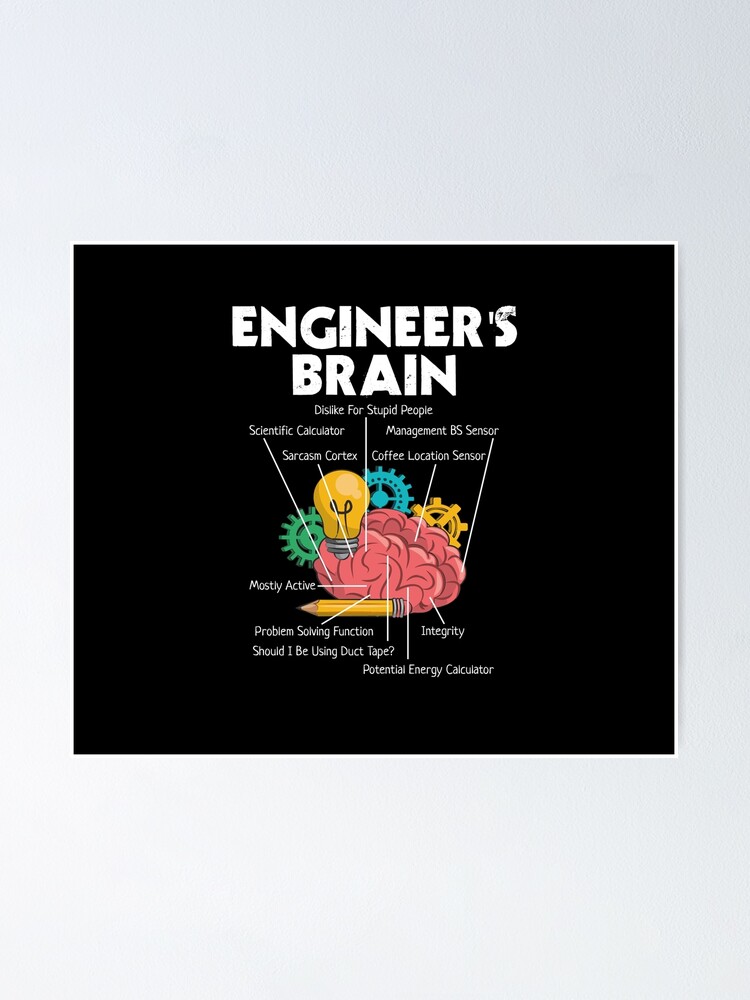 "Engineer's Brain Funny Engineering Repair Process" Poster by kdiamond1 ...